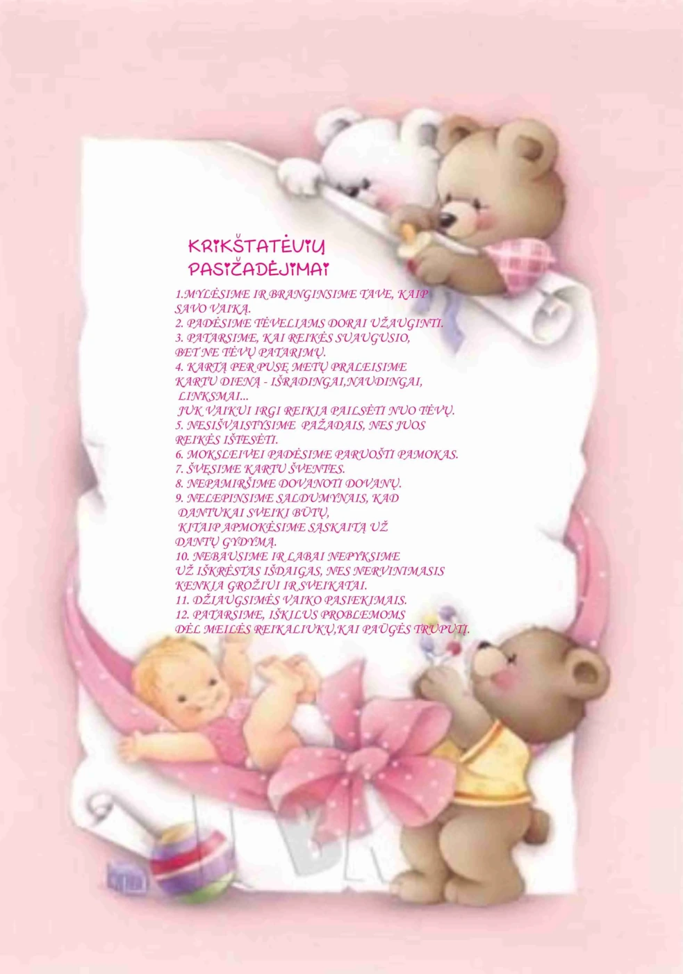 Krikštatėvių pasižadėjimai su mergaite A4 - GiftForYou